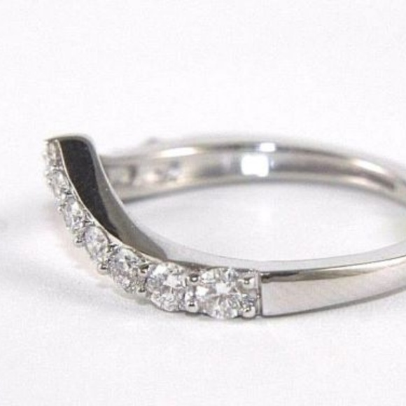 Jewelry | V Shape Curve Diamond Ring Band 14k Wg 55ct | Poshmark